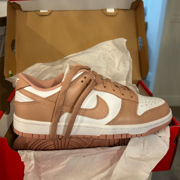 Nike | Shoes | Nike Dunk Low Sneakers In Tan And White | Poshmark